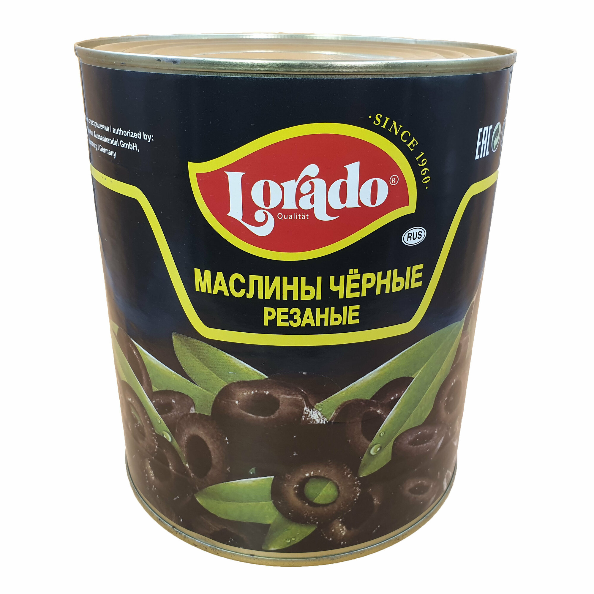 Маслины черные резаные колечками "Lorado" в большой банке, 3100 мл