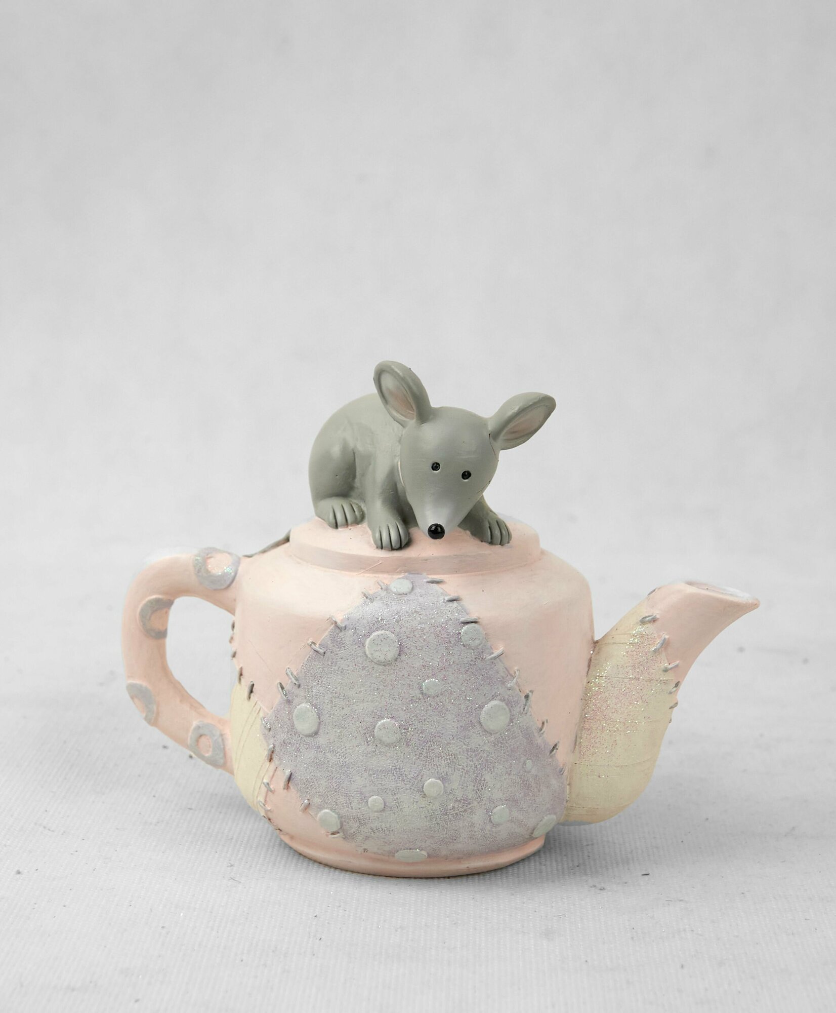 Копилка Мышка на чайнике, высота 12 см, Country Artists