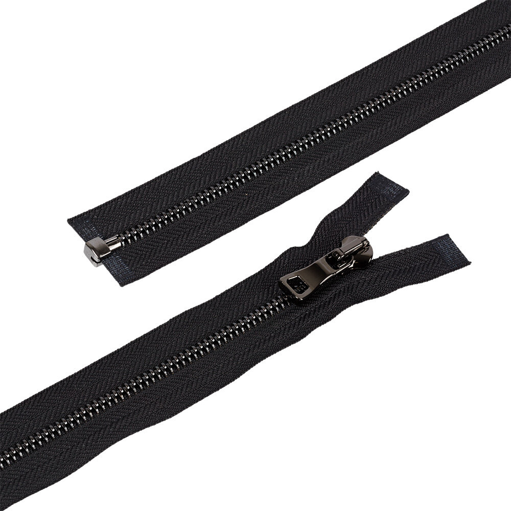 Молния Металл декоративные тип 3, 5 "Gamma" Premium MLP-5 70 см под черный никель однозамковые Тип 5 1 шт разъёмные черный