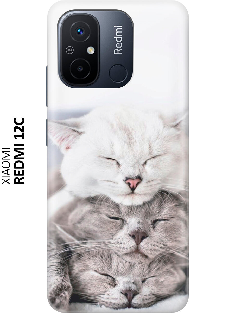 Силиконовый чехол Три кота на Xiaomi Redmi 12C / Сяоми Редми 12С