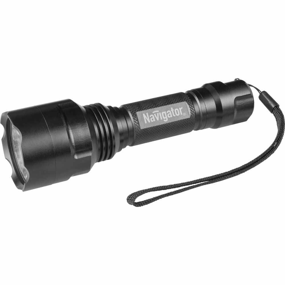 Фонарь Navigator, NPT-P03-18650, алюминий, профессиональный, 1 CREE LEDx10Вт, аккумулятор 3.7В, 2А 71583