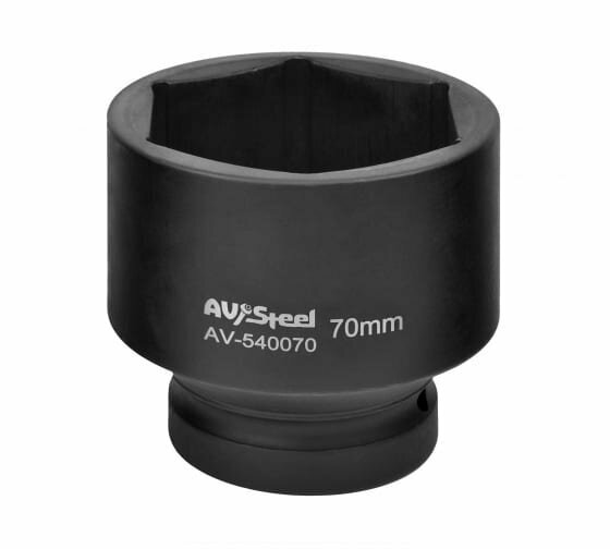 Головка 1" шестигранная 70мм "AV Steel"