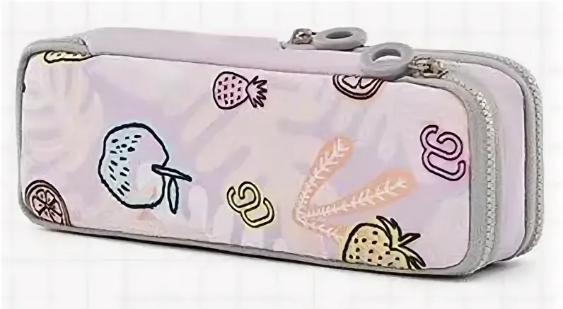 Пенал школьный NINETYGO Smart School Pencil Case на молнии (розовые фрукты)