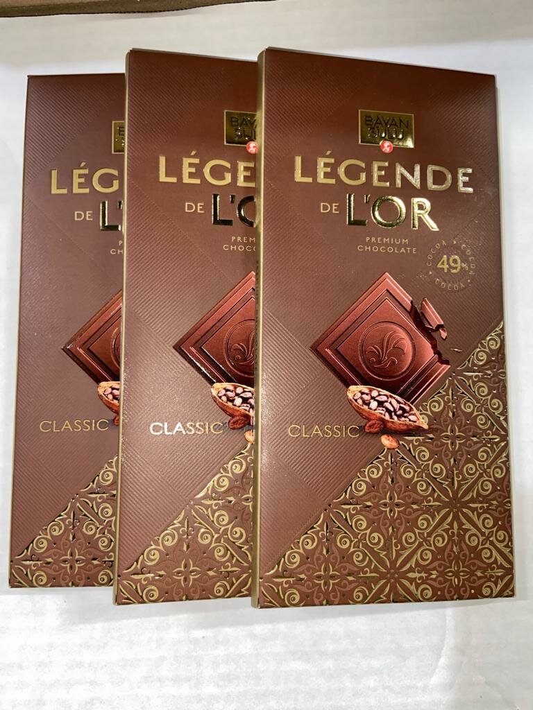 Шоколад Казахстанский Légende De L’OR Classic (Классический) Баян Сулу 100гр*3шт