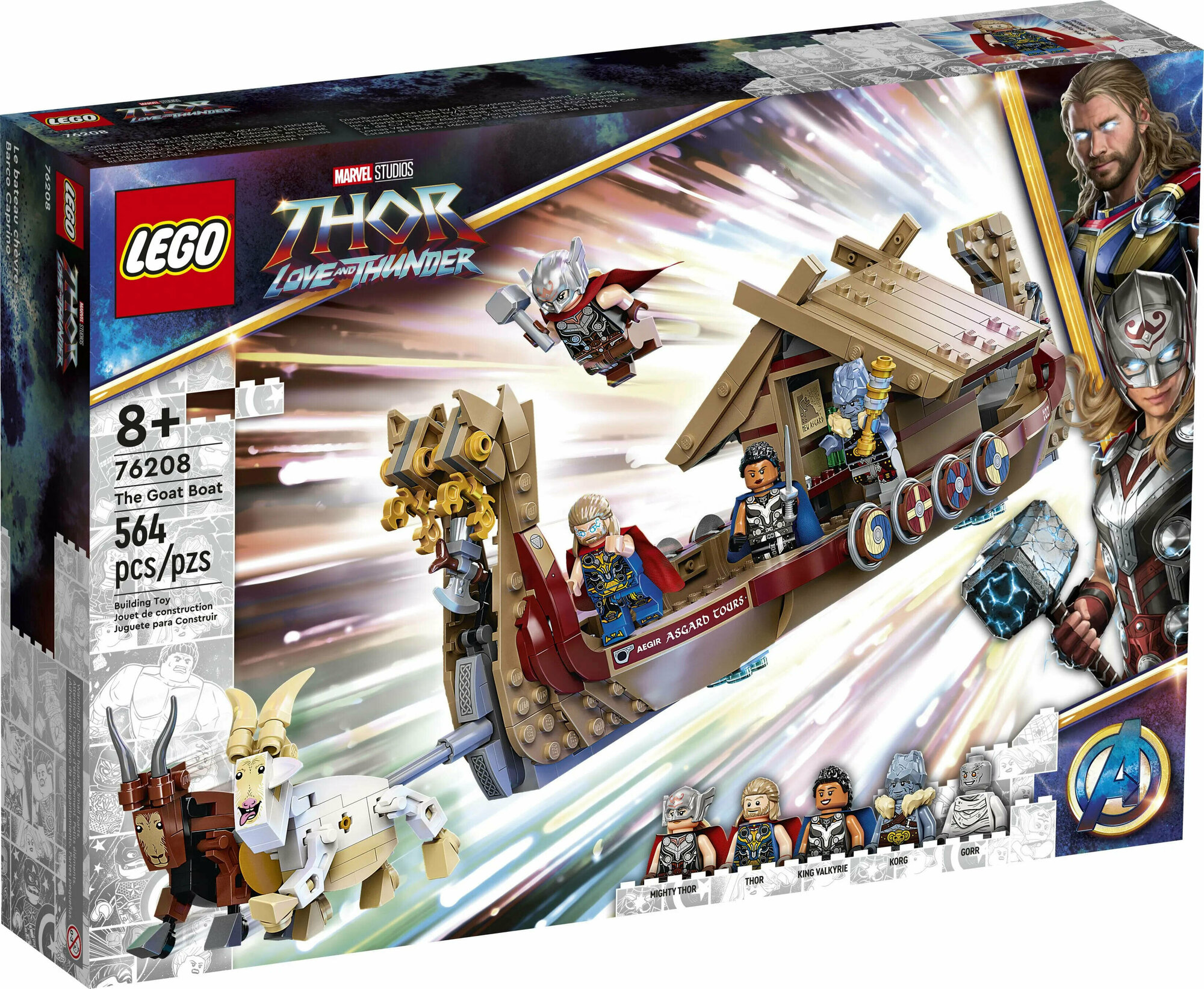 Конструктор LEGO Super Heroes 76208 Козья лодка Тора, 564 детали, от 8 лет, 2022 год