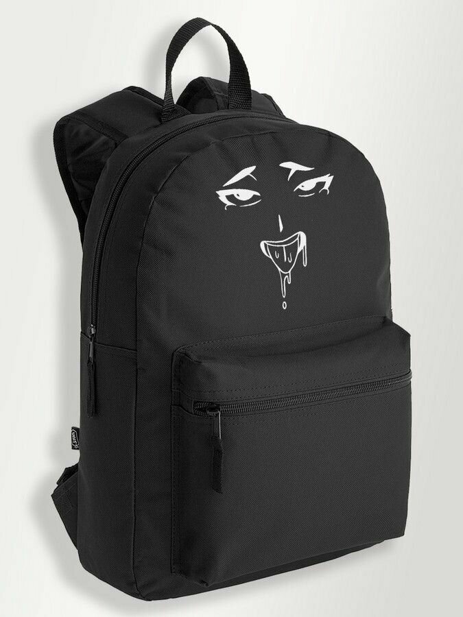 Черный школьный рюкзак с принтом аниме девушка ахегао ahegao - 232