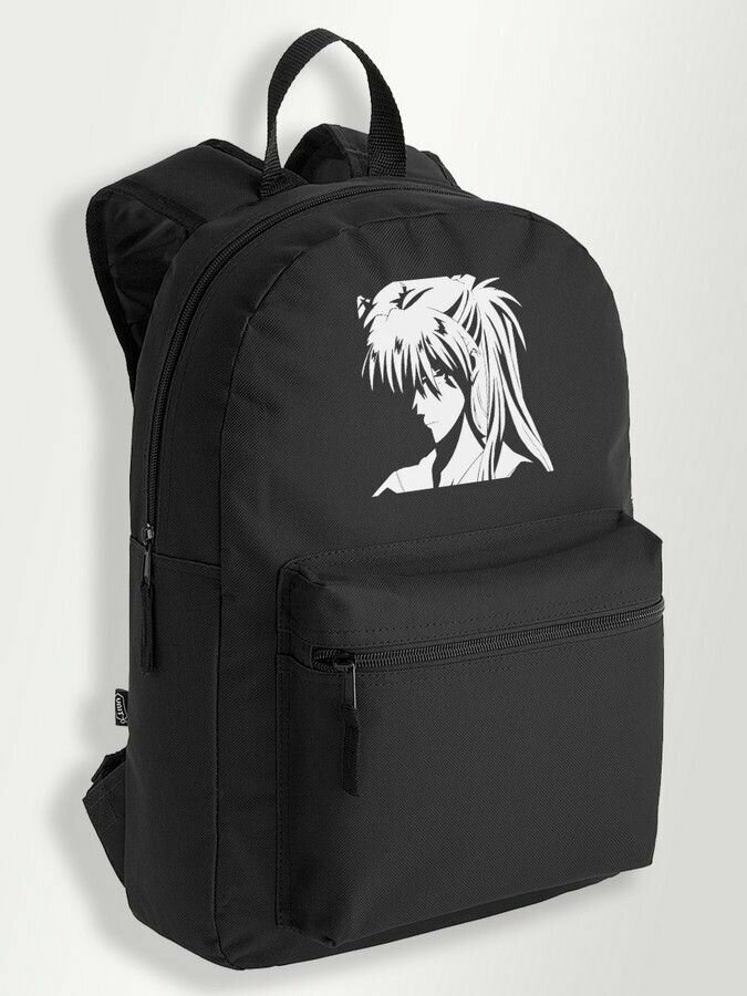 Черный школьный рюкзак с принтом аниме евангелион evangellion - 186
