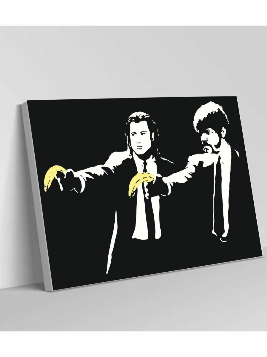 Картина по номерам на холсте с подрамником, Криминальное чтиво, Граффити Бэнкси Banksy, 40х60 см