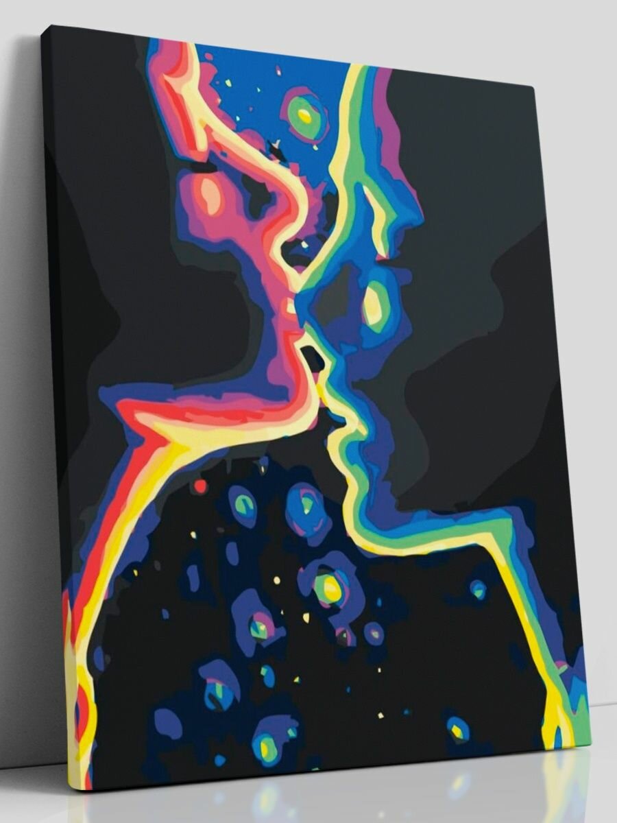 Картина по номерам на холсте с подрамником, "Любовь, абстракция, космос, звезды", 40х50 см