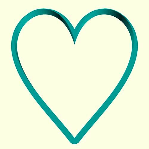 Форма (вырубка) "Сердце вытянутое 2" 9 см (Lubimova)