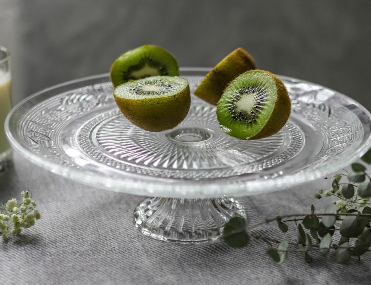 Подставка для торта, стекло, прозрачная, 25 см, Boltze