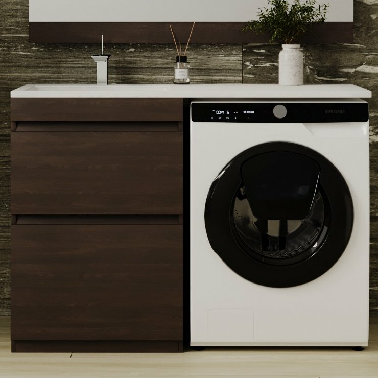 Тумба с раковиной Style Line Даллас 120 Люкс Plus напольная, венге L