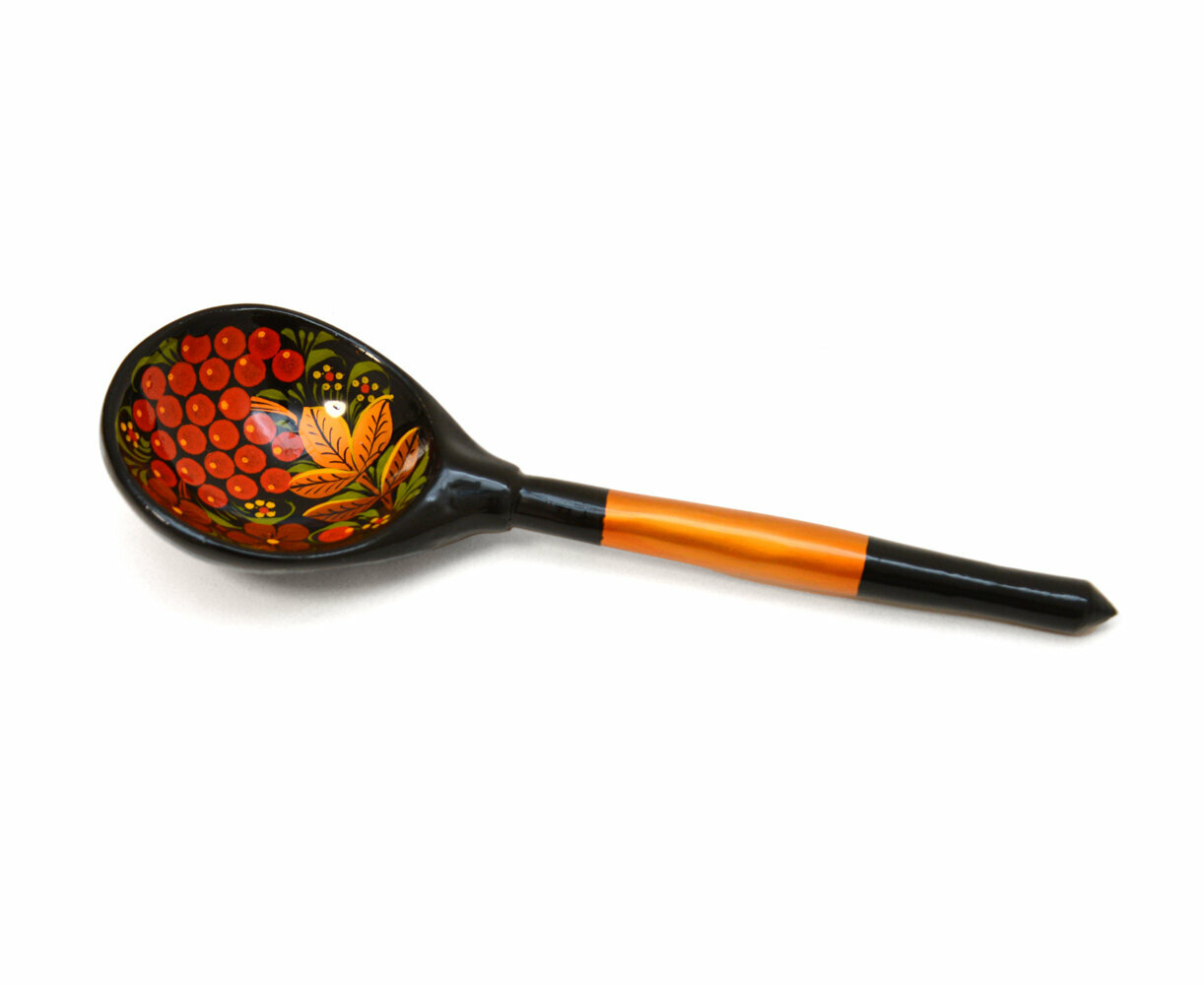 Ложка деревянная столовая хохлома "Рябина"