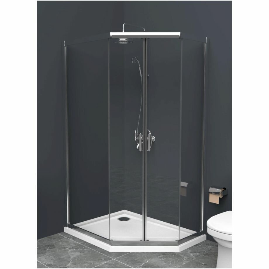 Душевой уголок BelBagno (Бельбагно) UNO-195-PH-2-120/90-C-Cr хром, стекло прозрачное 5 мм (1200х1950х900)