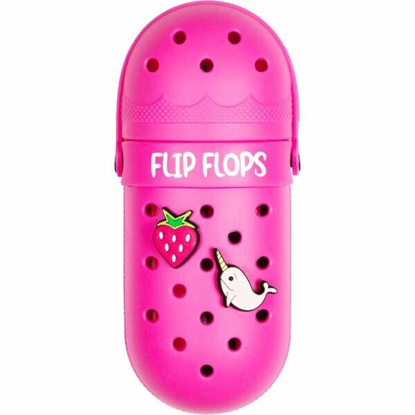 Пенал 1 отделение deVente "Flip Flops" 20*8*4см, фигурный, без наполнения, розовый