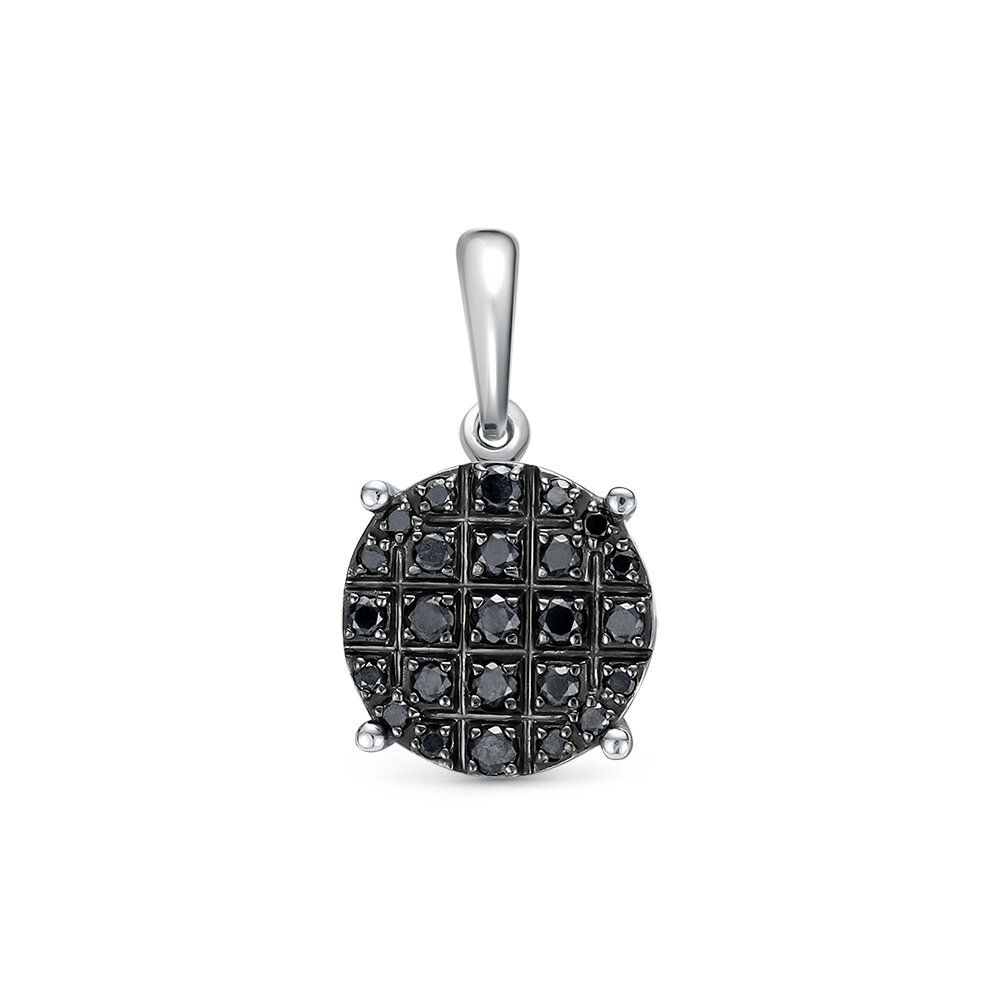 Подвеска, белое золото, 585 проба, родирование, бриллиант