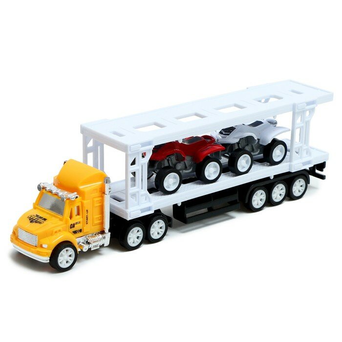 Грузовик инерционный "Автовоз", с 2 квадроциклами, цвет микс