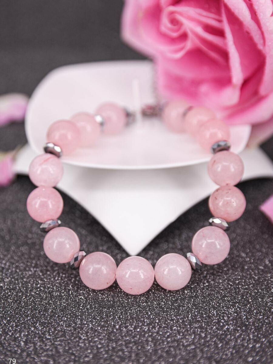 Славянский оберег, жесткий браслет Роскошь ЗОЛОТА, кварц розовый