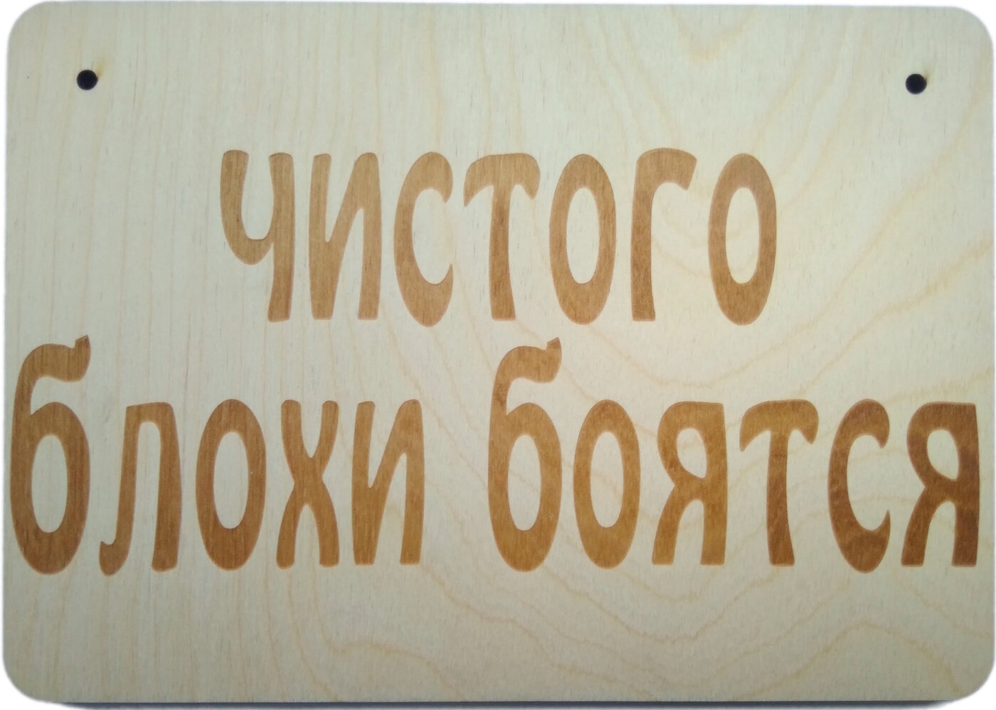 Табличка для бани RiForm "Чистого блохи боятся", формат А5 (21 х 14.8 см), березовая фанера 6 мм