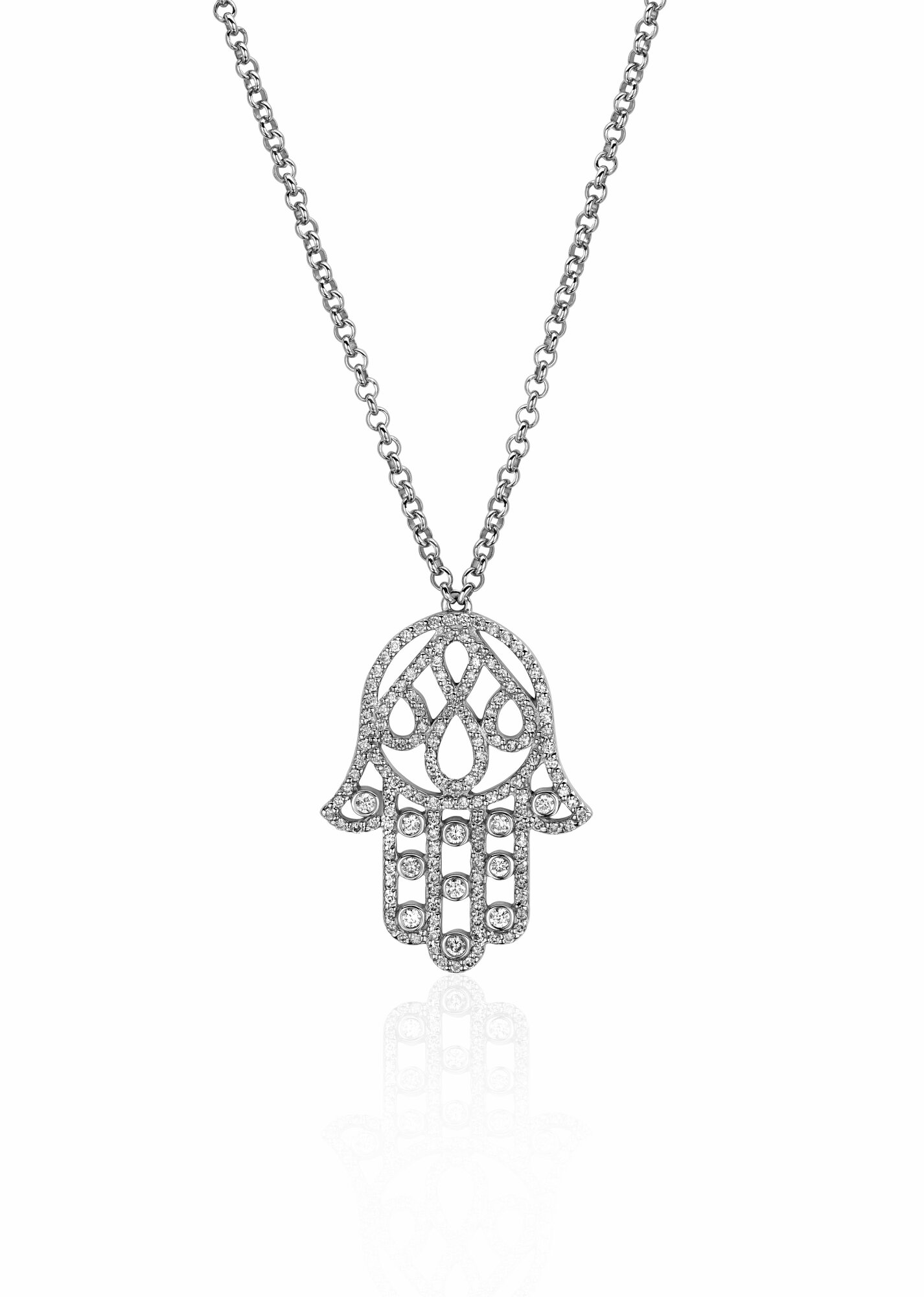 Колье, белое золото, 585 проба, бриллиант