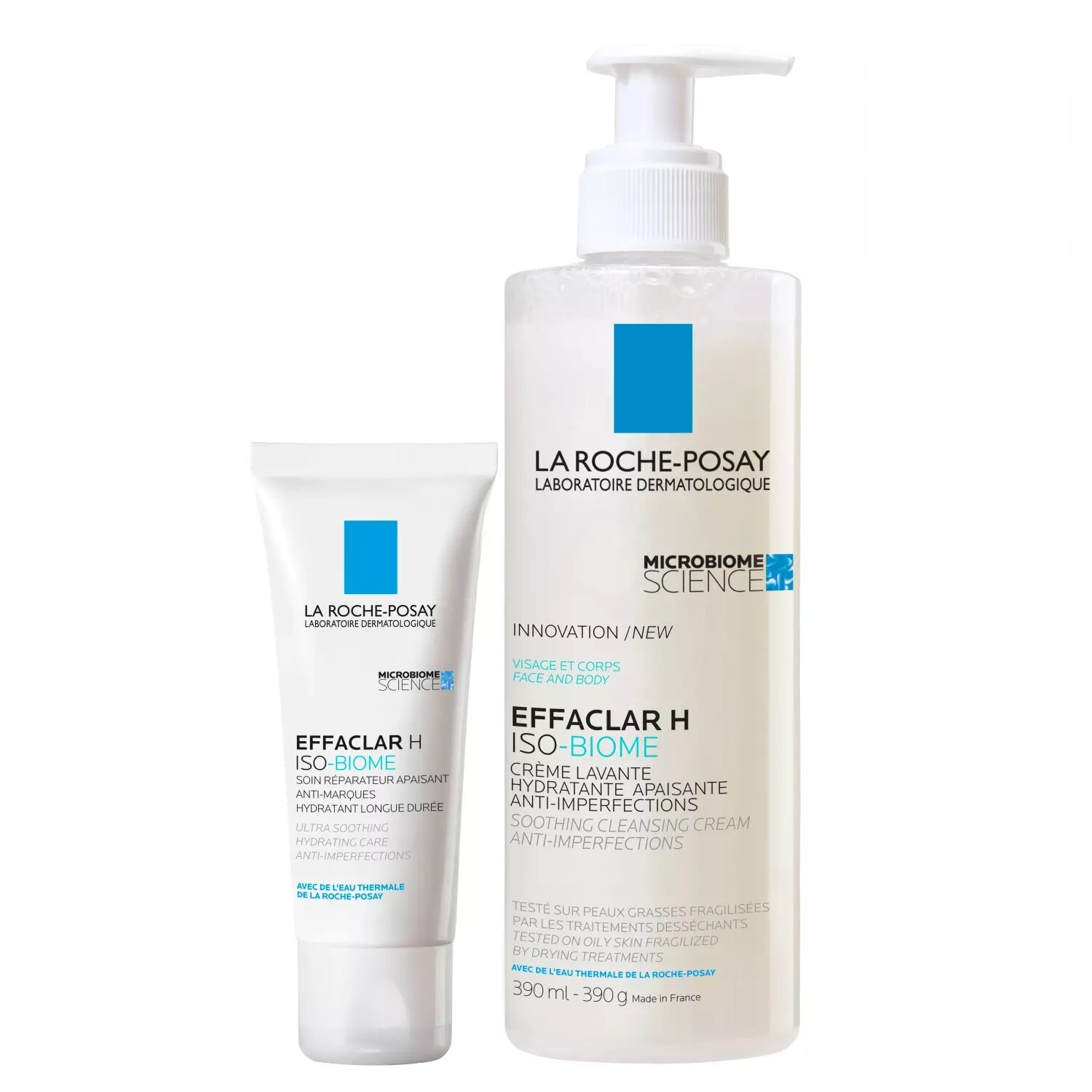 La Roche-Posay для пересушенной лечением проблемной кожи Effaclar (очищающий крем-гель 400 мл + ультра-успокаивающий восстанавливающий уход 40 мл)