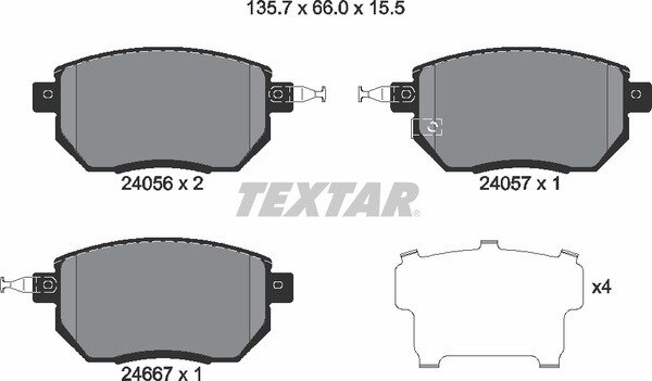 Колодки тормозные передние TEXTAR 2405601