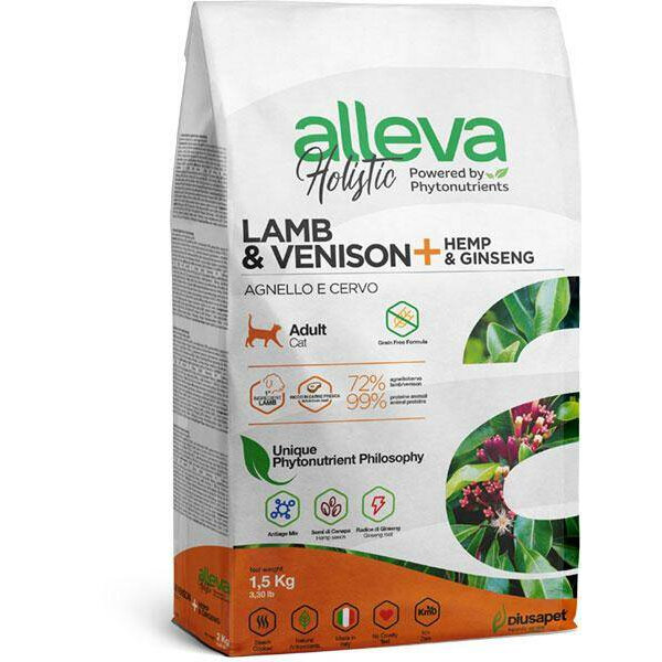 Alleva Holistic Lamb and Venison, Корм для кошек с Ягнёнком и Олениной, 1.5 кг.