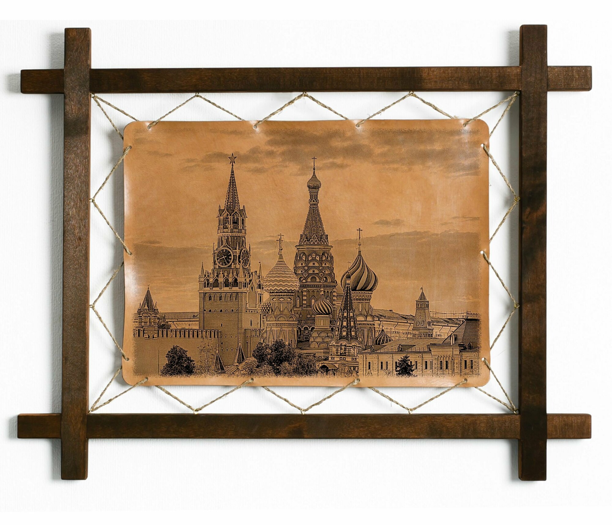 Картина интерьерная из кожи "Московский Кремль", BoomGift