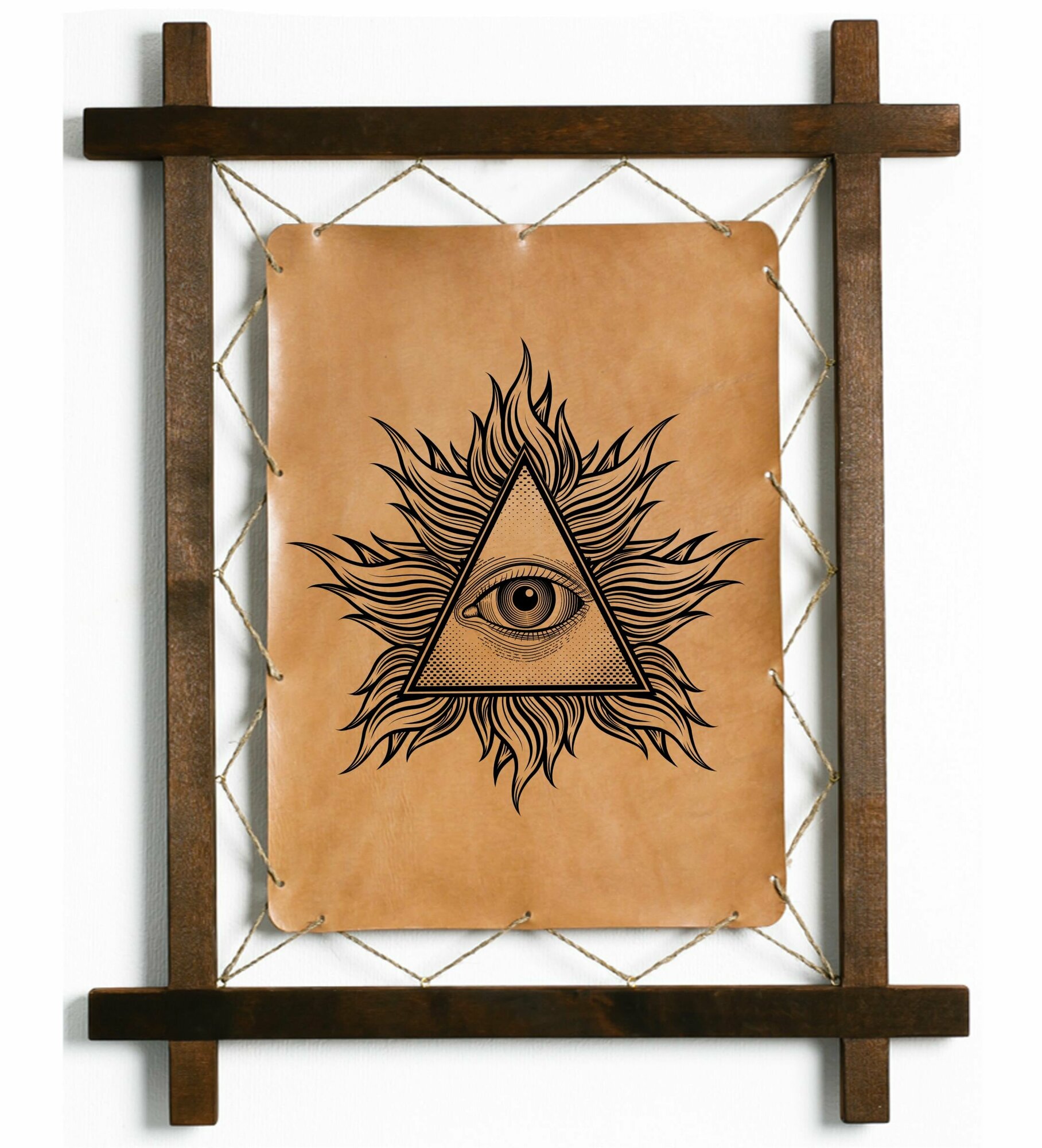 Картина интерьерная из кожи "Всевидящее око", BoomGift