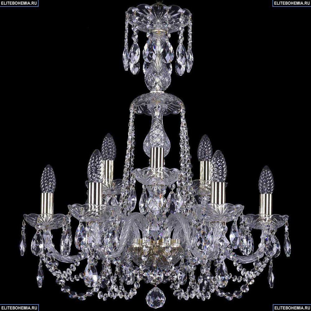 1402/6+3/195/XL-64/G Хрустальная подвесная люстра Bohemia Ivele Crystal