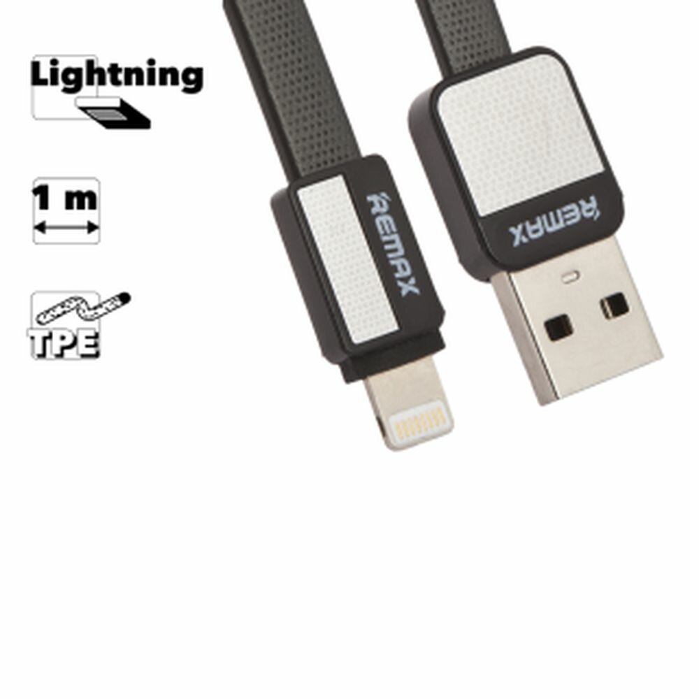 USB кабель Remax Platinum Series Cable RC-044i для смартфона Apple Lightning 8-pin, черный