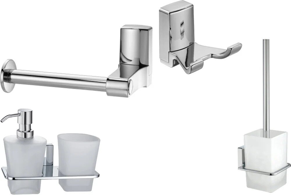 Набор Wasserkraft Leine Дозатор со стаканом + Держатель туалетной бумаги + Крючок + Ершик