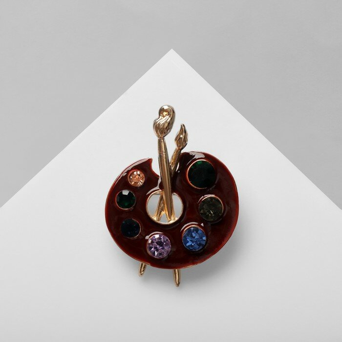 Славянский оберег, брошь, эмаль, стразы