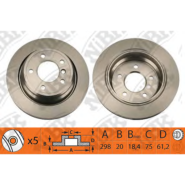NIBK RN1078 (34211163153 / 34211164175 / 34211164840) rn1078 диск тормозной задний\ BMW (БМВ) e39 2.3-4.0 m51
