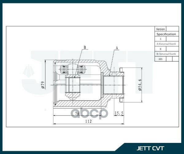 ШРУС внутренний JETT V40-2257 JETT арт. V40-2257
