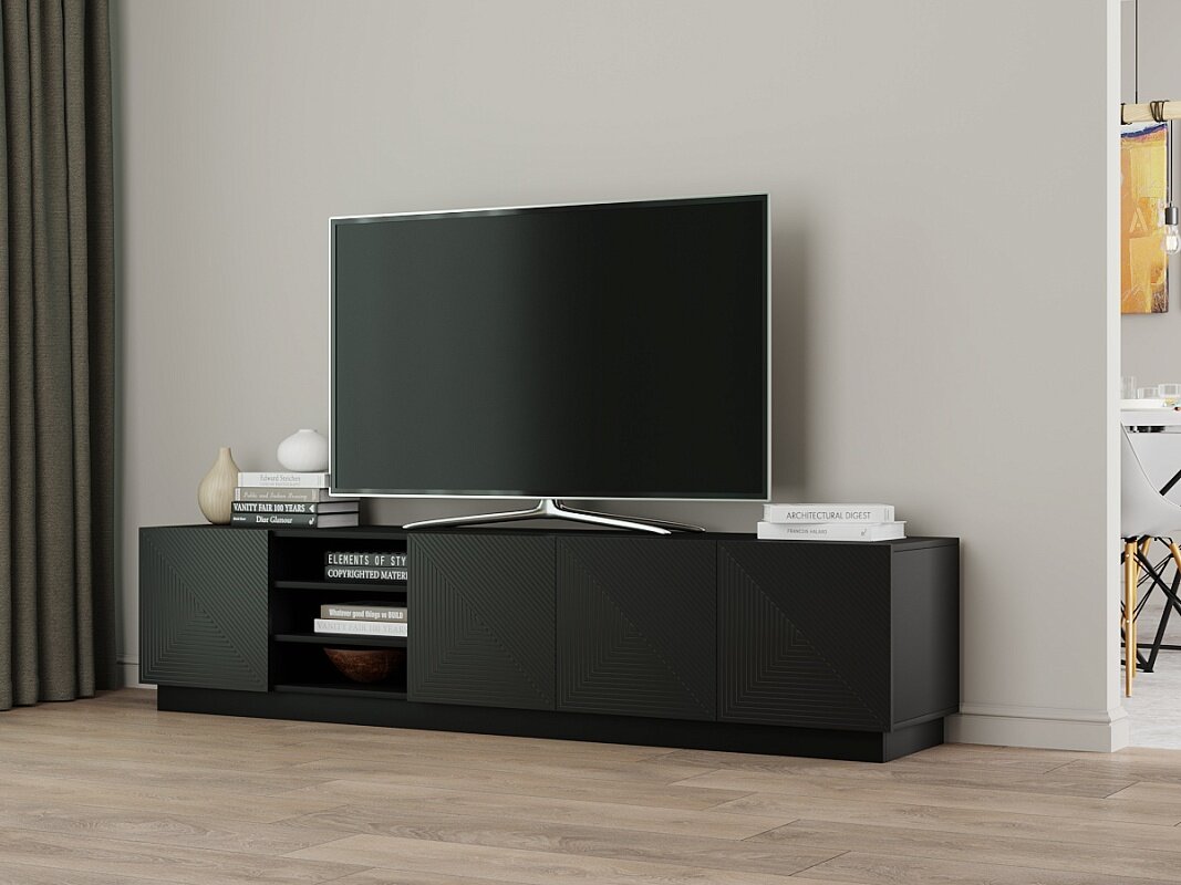 Тумба под МебельЛэнд24 ТВ Алиса 4 Черный 200x40x46