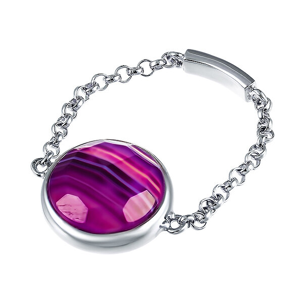 Кольцо, серебро, 925 проба, агат