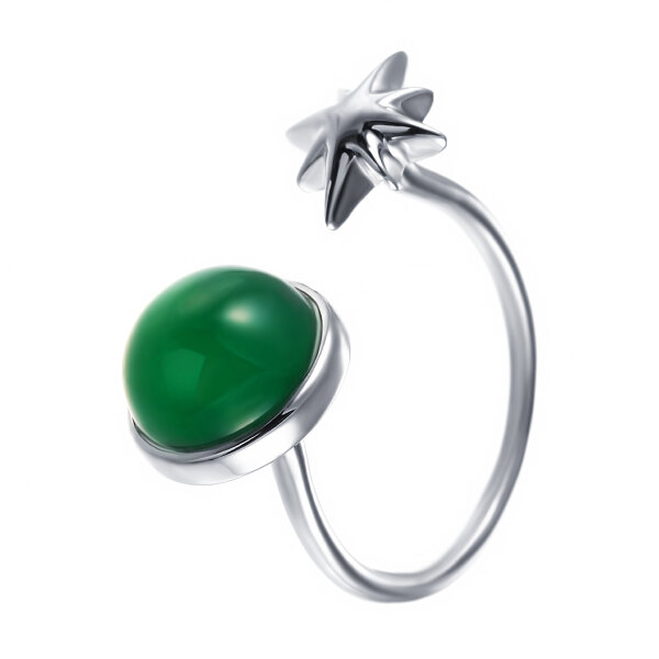 Кольцо, серебро, 925 проба, агат