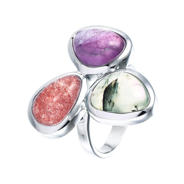 Кольцо, серебро, 925 проба, аметист