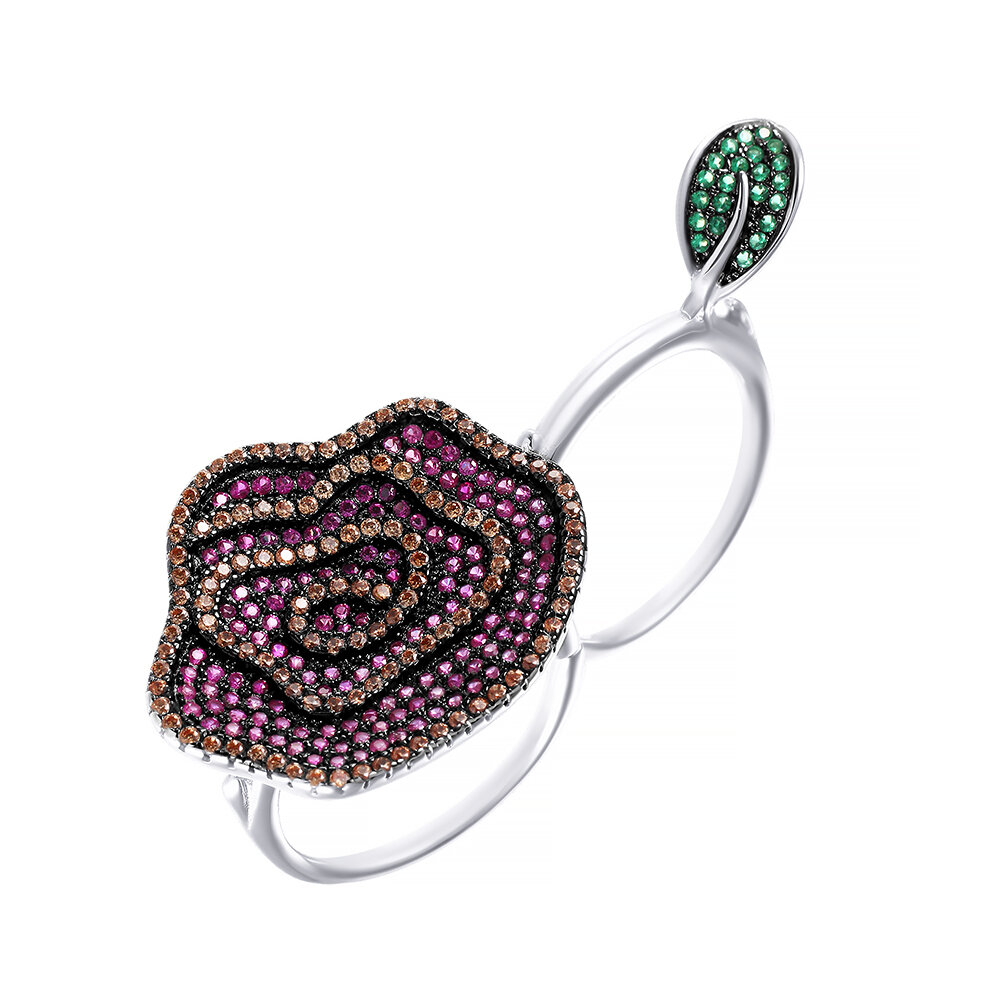 Кольцо, серебро, 925 проба, фианит