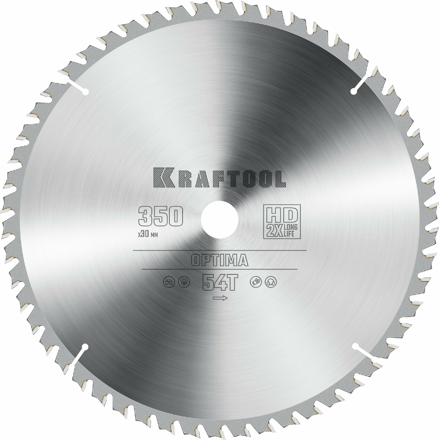 KRAFTOOL Optima 350х30мм 54Т, диск пильный по дереву (36951-350-30)
