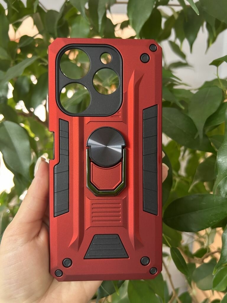 Чехол противоударный для Tecno Spark 10 Pro / Техно Спарк 10 Про military (Красный)