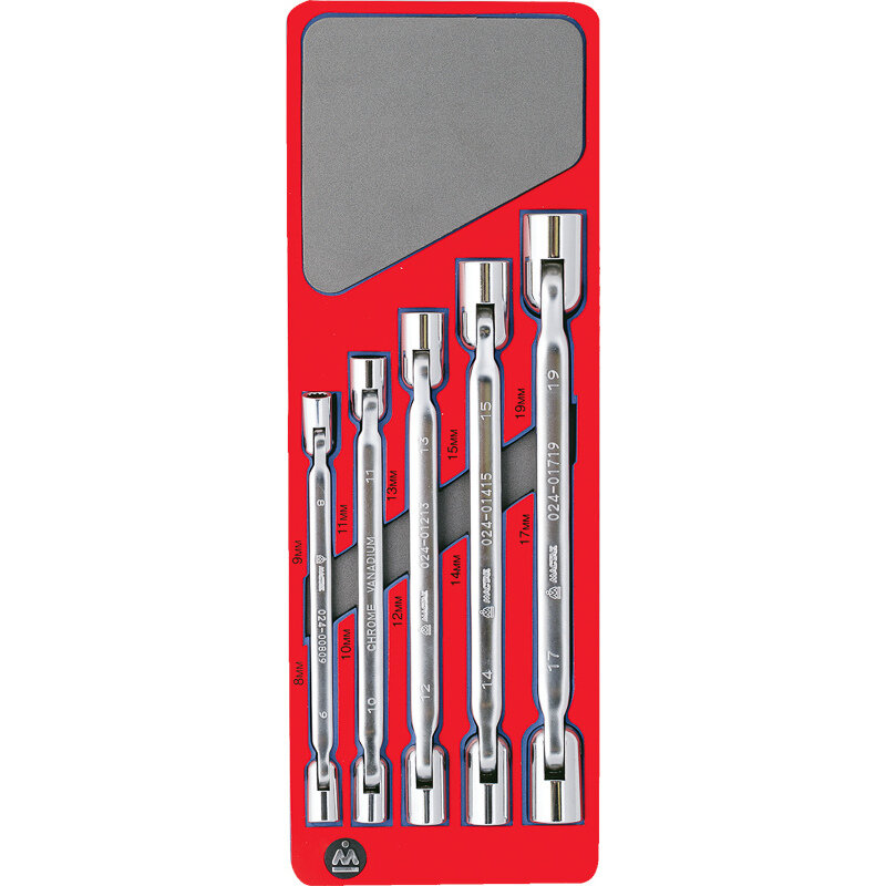 Мастак Набор шарнирных ключей, зеркальная полировка, ложемент, 5 предметов 5-2405