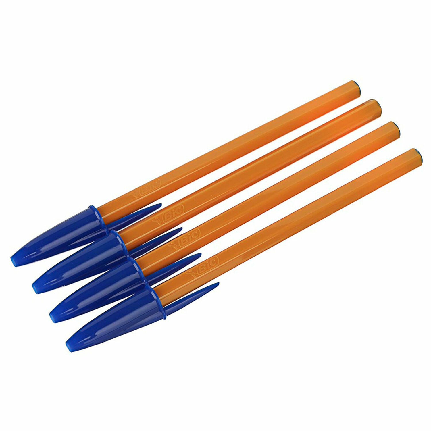 Упаковка 10 шт. Ручки шариковые BIC "Orange Original", набор 4 шт, Синие, узел 0,8 мм, линия письма 0,3 мм, пакет, 8308521