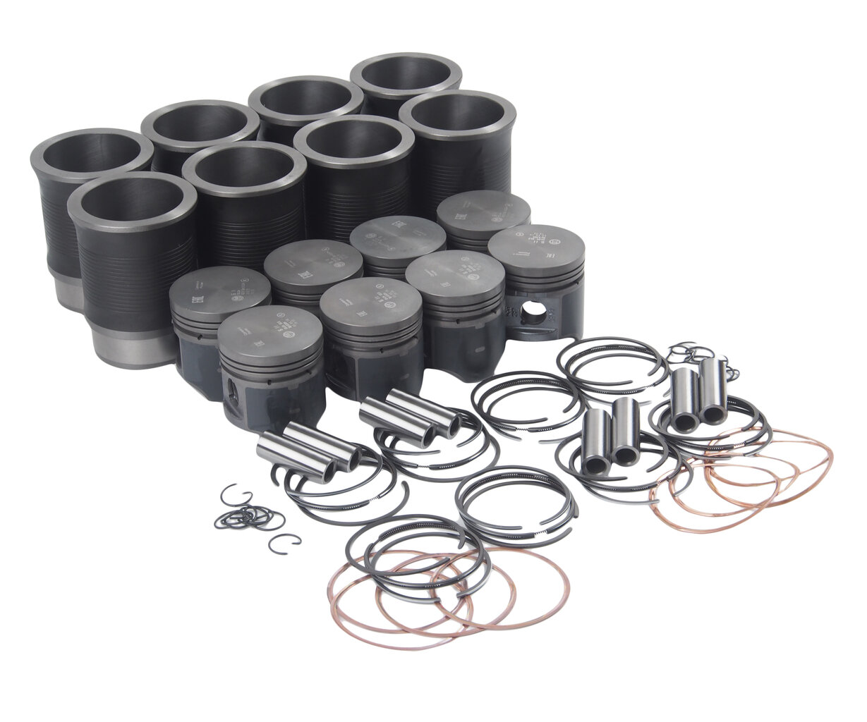 Группа поршневая ГАЗ-53 на дв.(8шт.) (гильза, поршень, пор. палец, ст. кол, пор. кол.) Эксперт мотордеталь