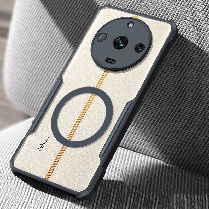 Панель-чехол-накладка MyPads для Realme 11 Pro / 11 Pro Plus из силикона c прозрачной стенкой с черной окаемкой