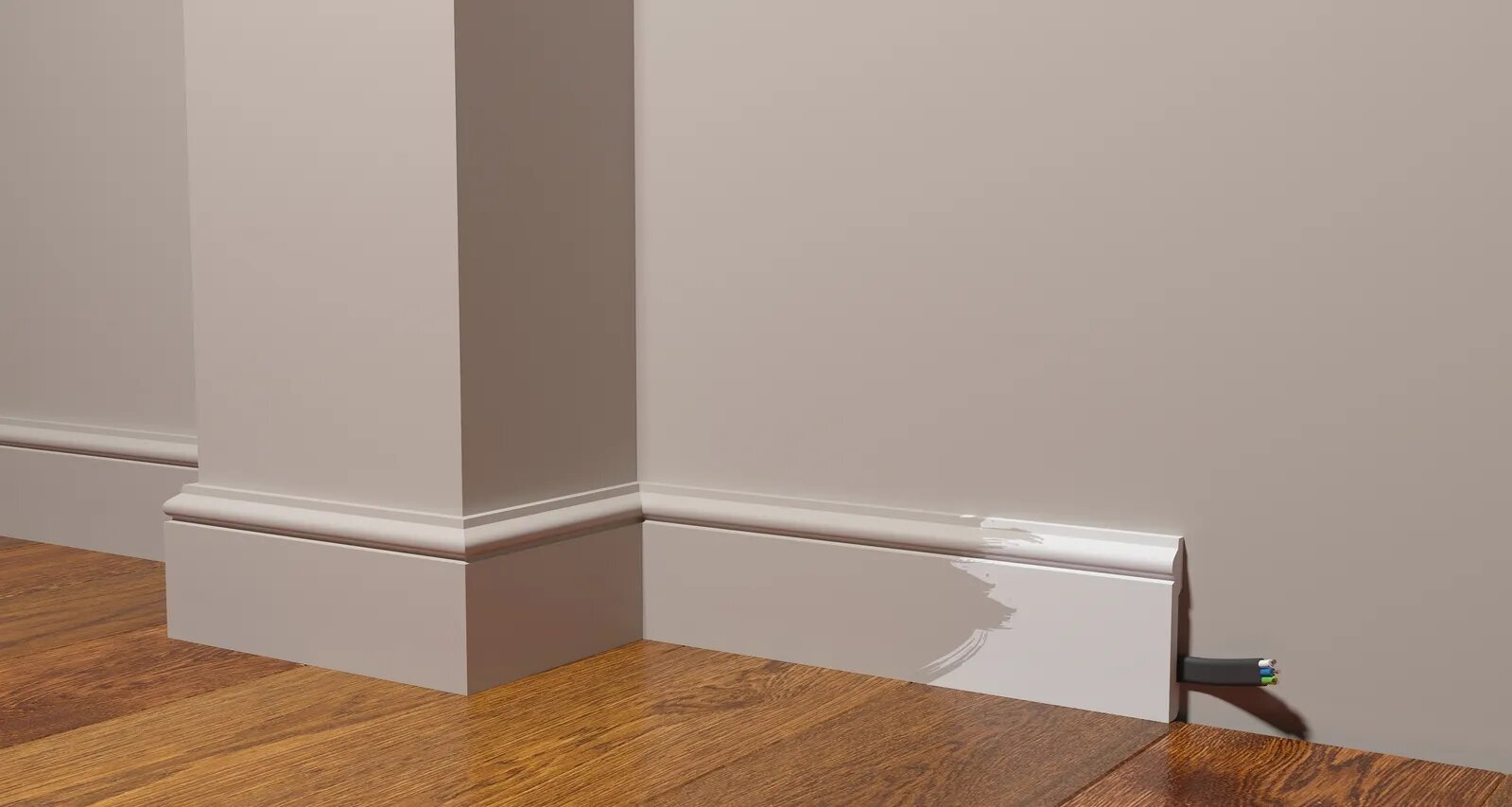 Плинтус напольный ударопрочный Decor-Dizayn DD005, белый, 1 шт. 80*13*2000мм белый , влагостойкий