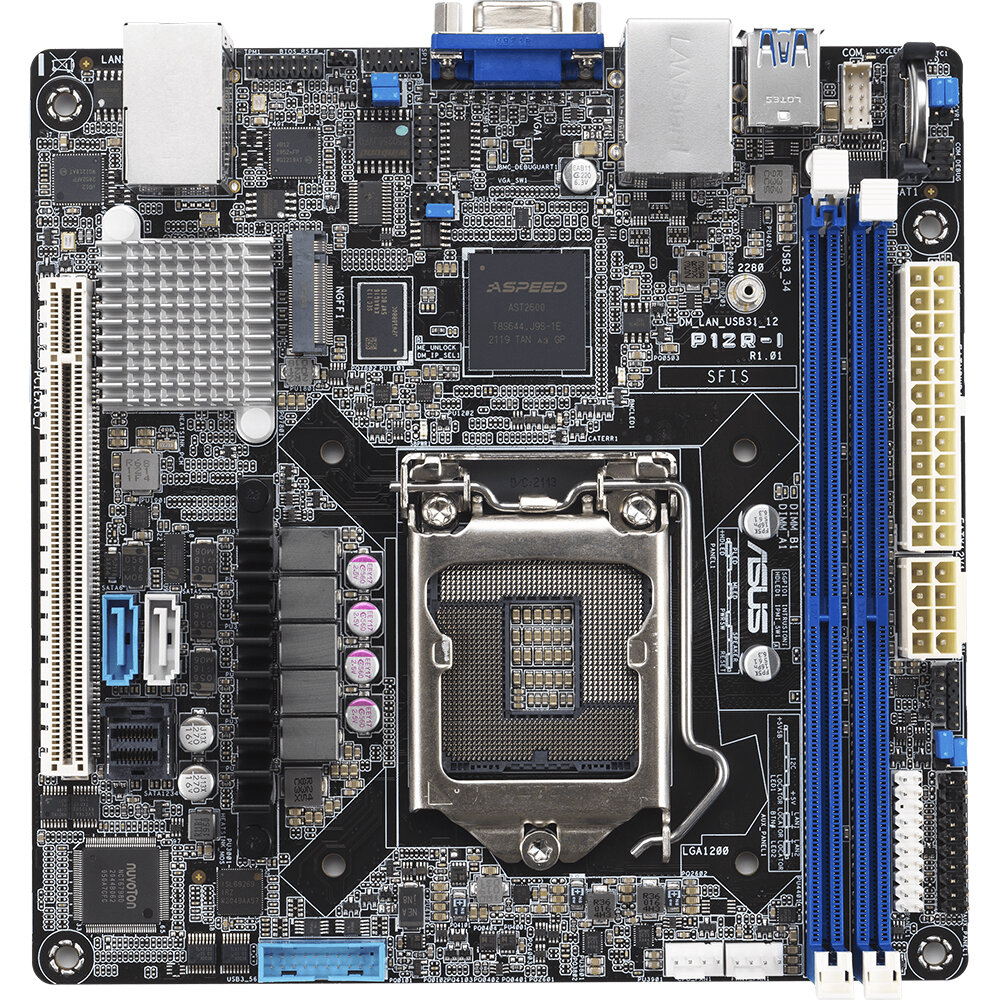 Материнская плата ASUS P12R-I LGA1200 mini-ITX 2xDDR4 PCIEx16 M.2 VGA 2xGLAN || (507604) уц-2-1