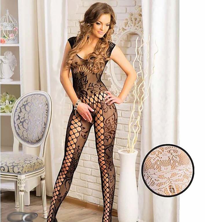 Комбинезон-сетка с доступом, цвет белый, L/XL