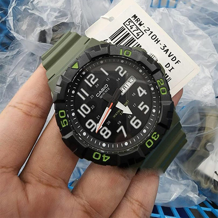 Наручные часы CASIO Collection, хаки, черный, зеленый — фото 1